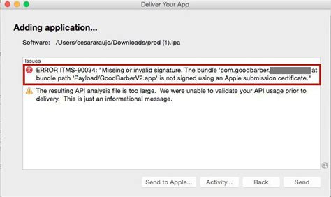 Ios Ipa File Upload Error Messages