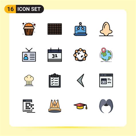 Mobile Interface Flat Color Filled Line Set Of 16 Pictograms Of Ancient Tv Medicine Digital Face