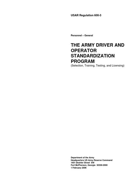 The Army Driver And Operator Standardization Program Pdf Traffic Collision Drivers License