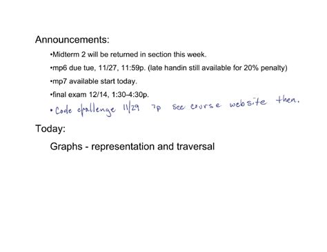 Notes On Graphs Representation And Travel Cs 225 Docsity