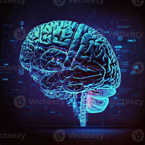 Quantum Computing Humanoid Brain With Neural Web Network Brain Scanning Concept Technology