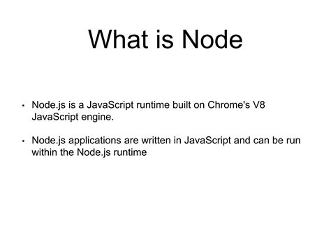 Introduction To Node Ppt