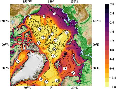 Contours Of The Mean Barotropic Streamfunction In Sv In The Arctic