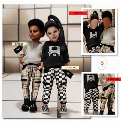 Two Dolls Standing Next To Each Other In Front Of A White Tiled Wall With Black And White