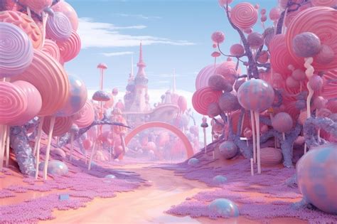Premium Photo A Delightful Journey Through Sweet Candyland Generative Ai