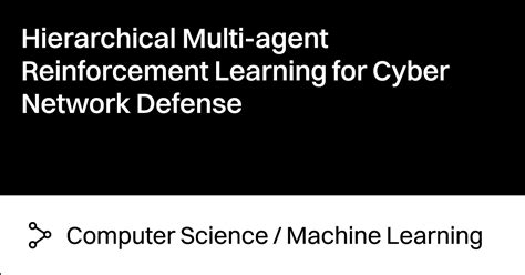 Hierarchical Multi Agent Reinforcement Learning For Cyber Network Defense