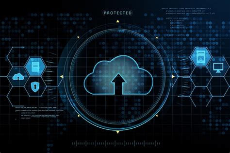 Premium Photo Creative Glowing Cloud Computing Hologram On Blue Background Database And