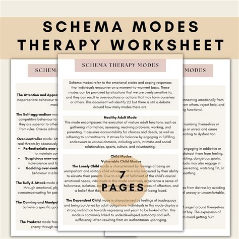schema mode therapy worksheet schema therapy worksheet mental health