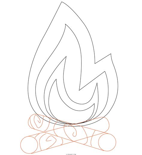 Как нарисовать костер поэтапно 🖌 Рисунки карандашом поэтапно