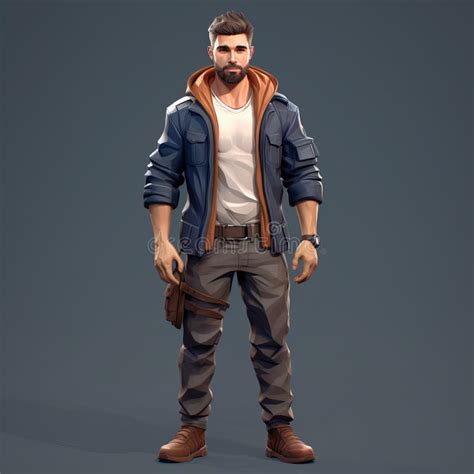 Realistic Male Cartoon Character For Casual Game Stock Illustration Illustration Of Depicted