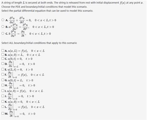 Solved A String Of Length L Is Secured At Both Ends The Chegg Com