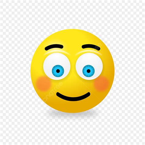 Shy Emoji Clipart Vector 3d Cute Shy Face Yellow Emoji Illustration