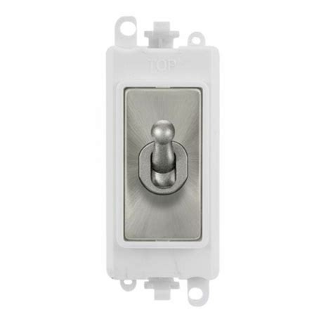 Click GM209002PWSC GridPro Satin Chrome 20AX 2 Way Toggle Switch Module White Insert