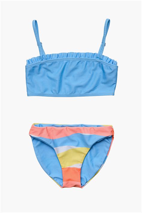 Girls Swim Snapper Rock Good Vibes Bandeau Mini Ruby