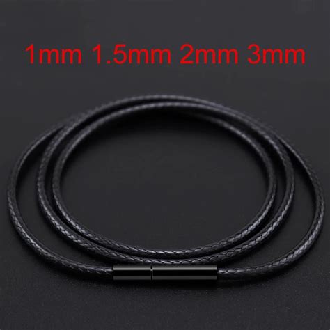 Diy 여성을위한 블랙 가죽 체인 목걸이 남자 수제 꼰 로프 긴 목걸이 40506070cm 목 펜던트 체인 쥬얼리 선물보석 재료 And 부속품 Aliexpress