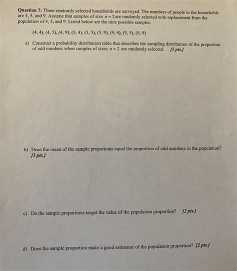 Solved Three Randomly Selected Households Are Surveyed The