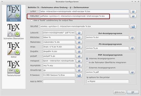 Wie Aktiviere Ich Shell Escape In Meinem Editor Texwelt