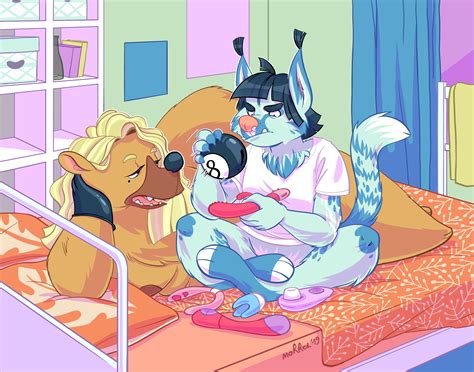 Rule 34 Ambiguous Gender Anthro Bear Bed Bedroom Blonde Hair Bodily