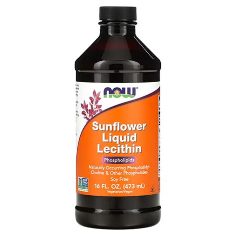 Now Foods Lesitin Cair Bunga Matahari 473 Ml Fosfolipid Alami