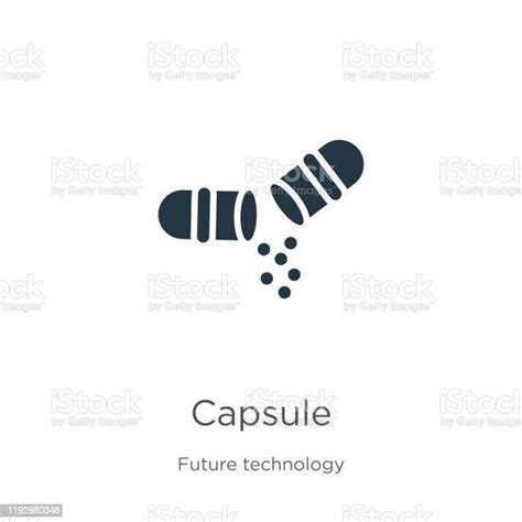 캡슐 아이콘 벡터입니다 흰색 배경에 격리 된 미래 기술 컬렉션에서 트렌디 한 플랫 캡슐 아이콘 벡터 일러스트는 웹 및 모바일 그래픽 디자인 로고 Eps10에 사용할 수