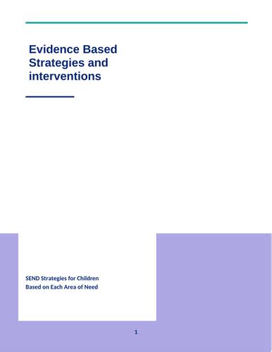 Send Strategy List And Interventions Evidence Based Universal Strategies Areas Of Need
