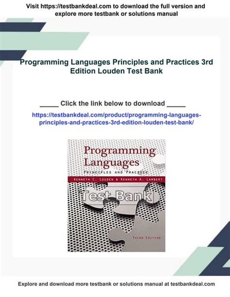 Programming Languages Principles And Practices 3rd Edition Louden Test