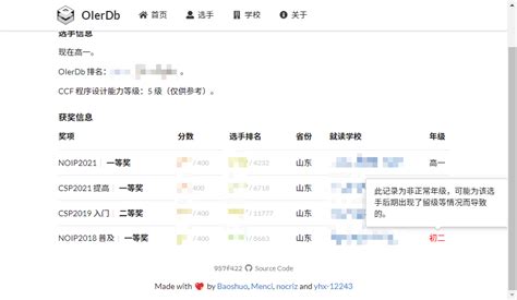 位于五四制地区的选手的「非正常年级」显示问题 · Issue 25 · Oierdb Ngoierdb · Github