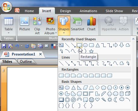Formatting Line Dashes For Shapes In PowerPoint 2007 For Windows