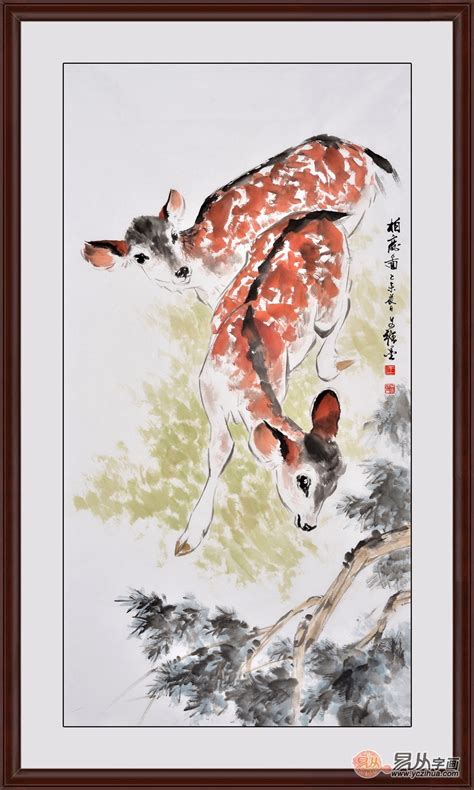 写意鹿国画 中画鹿名家画图片 画写意梅花鹿大全 第2页 大山谷图库