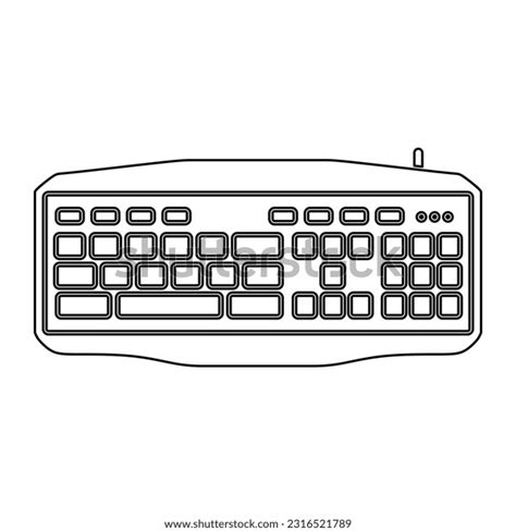 Gaming Keyboard Outline Icon Modern Pc Stock Vector Royalty Free 2316521789 Shutterstock