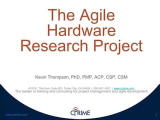 Introduction To Agile Hardware PPT
