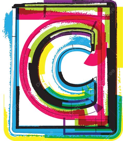 Colorful Grunge Font Letter C Rough Letter C C Vector Rough Letter C