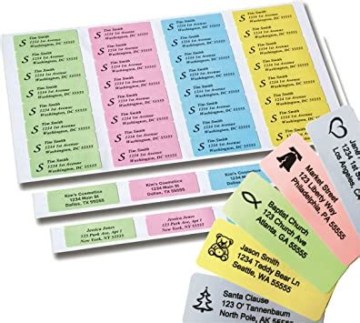 Amazon Com Return Address Labels 250 Personalized Labels On Sheets Multi Color Office