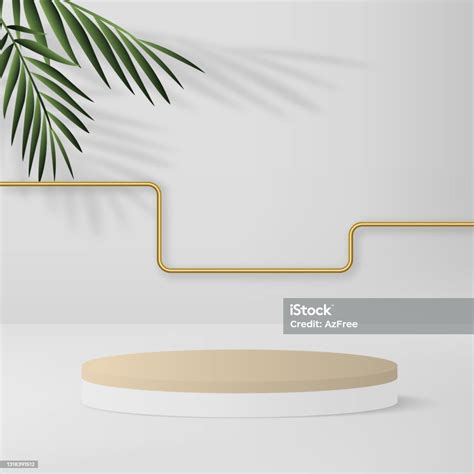 흰색 기하학적 3d 연단과 추상적 인 배경 벡터 일러스트레이션 0명에 대한 스톡 벡터 아트 및 기타 이미지 0명 3차원 형태 Fashion Show Istock