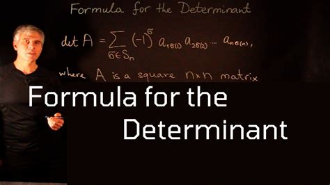 Lecture 29 Formula For The Determinant Youtube