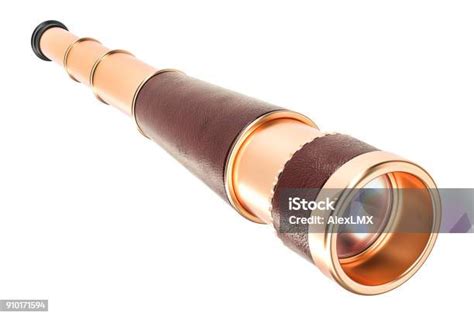 황동 손 개최 망원경 해 적 망원경 흰색 배경에 고립 된 3 차원 렌더링 쌍안경에 대한 스톡 사진 및 기타 이미지 쌍안경 망원경 손잡이형 망원경 Istock