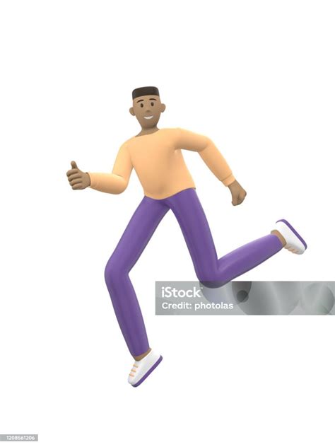 젊은 쾌활한 아프리카 남자가 춤을 추고 점프하고 공중을 띄고 날아갑니다 흰색 배경에 고립 된 캐주얼 컬러 옷에 긍정적 인 캐릭터 재미 추상 만화 사람들 3d 렌더링 댄서에