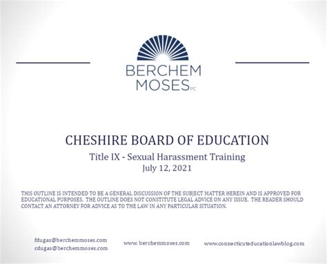 Sexual Harassmentdiscrimination Cheshire Public Schools Excellence