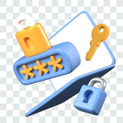 Open Laptop With Blank Screen Padlock With Password Key Lock Stock Vector Illustration Of