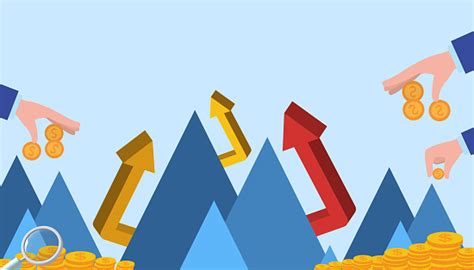 디지털 의 형태로 투자 아이디어와 절감 블루 배경에 화살표와 생각 목표를 가진 돈을 들고 손 네트워크 마케팅 개념 3d 렌더링 3차원 형태에 대한 스톡 사진 및 기타 이미지