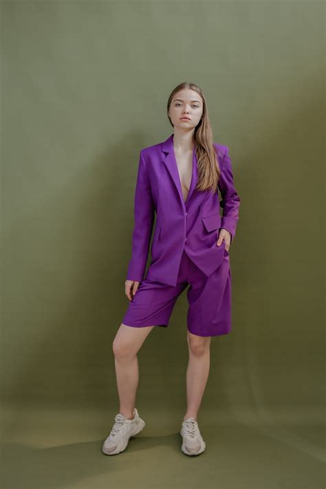 Suit With Bermuda Shorts And Jacket High Waist Shorts Etsy