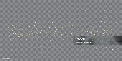 벡터 먼지 불꽃과 노란 하늘 별 특별한 빛으로 섬광이 빛납니다 황금빛 반짝임 크리스마스 조명 효과 반짝이는 마법의 먼지 입자 Starlight Starbright