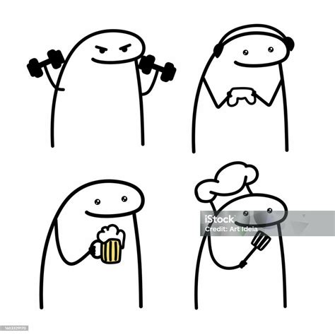 Flork Internet Meme On Different Occasions Stock Illustration