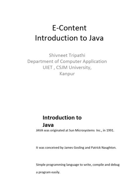 Java Note 1 Pdf Java Programming Language Java Virtual Machine