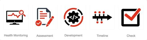 A Set Of 5 Actionplan Icons As Health Monitoring Assessment