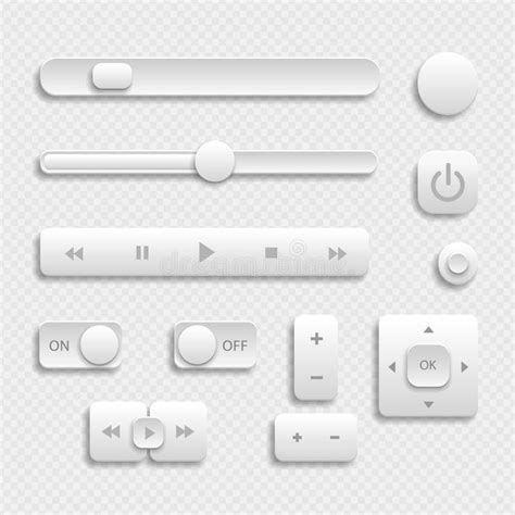 Web Ui Elements Design Light Gray Stock Vector Illustration Of Round