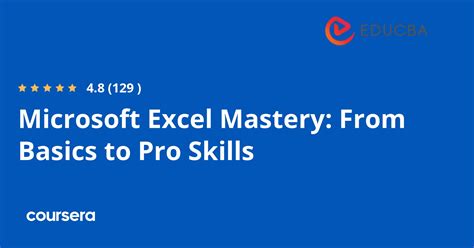 Microsoft Excel Mastery From Basics To Pro Skills Coursera
