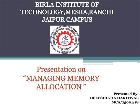 Managing Memory Allocation Ppt