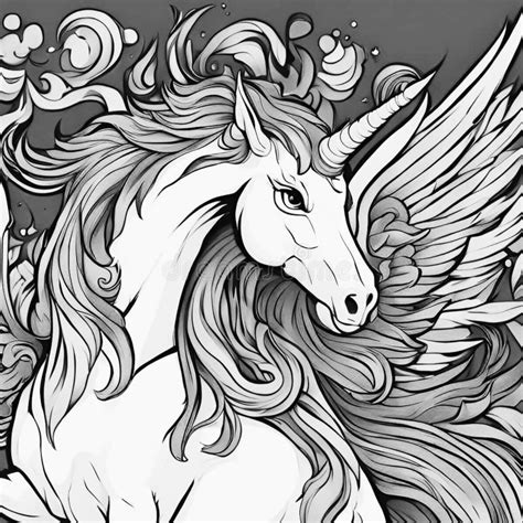 Coloring Unicorn Stock Illustration Illustration Of Wing 329048985