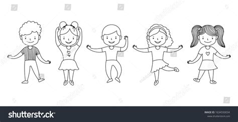 Criancas Dancando Clipart Preto E Branco
